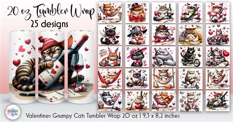 Funny Grumpy Cat Valentine Tumblers Bundle Bundle · Creative Fabrica
