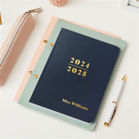 Personalised Organised Vegan Leather Notebook Martha Brook