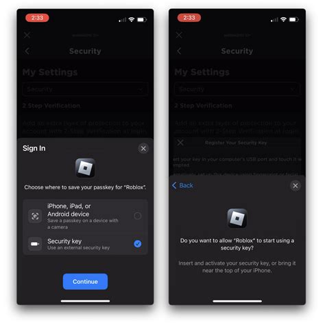 2fa Via Security Key Now Available On The Roblox Ios App