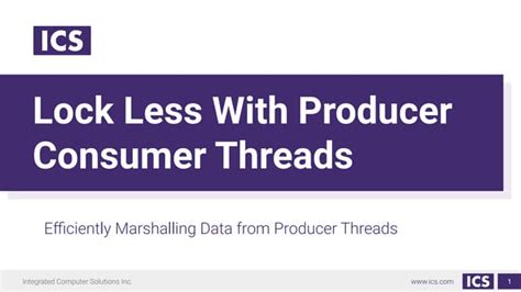 Lockless Producer Consumer Threads Asynchronous Communications Made