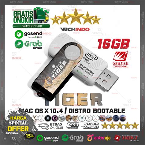Jual Macos Tiger Mac Os X 10 4 Hackintosh For Komputer Pc Dekstop Laptop 16gb Bootable