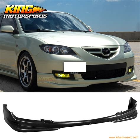 Fit For 07 08 09 Mazda 3 4dr 세단 Pu 프론트 범퍼 립 스포일러 바디 키트 블랙bodykit Aliexpress