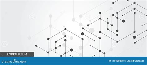 Geometric Hexagon Connect With Connected Line And Dots Simple