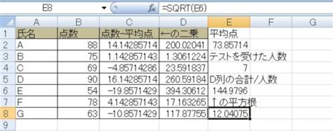Excel（エクセル）で偏差値を求める方法stdev、stdevp関数の違いと使い方 すなぎつ