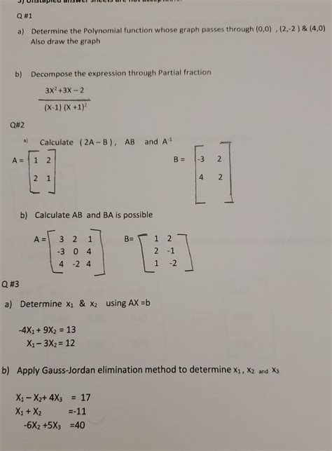 solved q 1 a determine the polynomial function whose graph