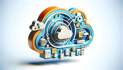 premium ai image 3d flat icon as cloud fusion cloud elements fuse