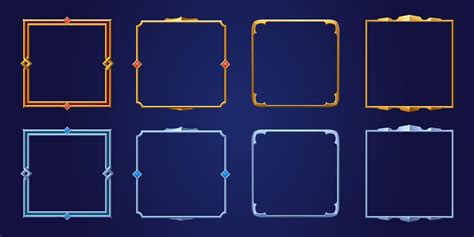 set of square ui game frames medieval borders 13867873 vector art at