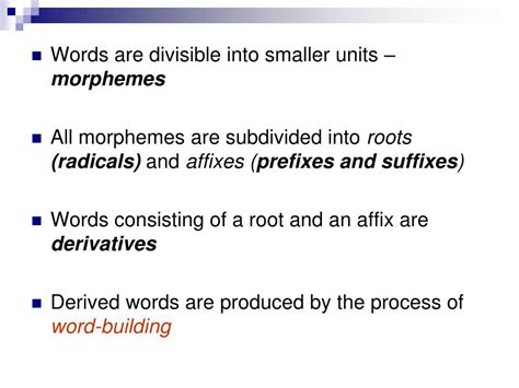 Ppt Word Formation Word Derivation Lecture 4 Powerpoint