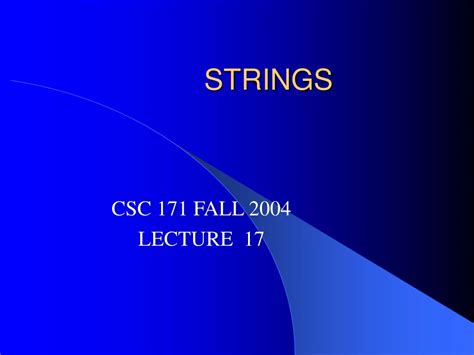 Ppt Strings Powerpoint Presentation Free Download Id9075087