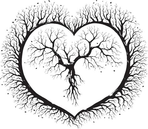 A Heart Shaped Tree With The Roots Growing Out Of It Premium AI Generated Vector