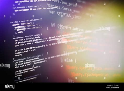 Monitor Closeup Of Function Source Code Writing Programming Functions On Laptop Big Data And
