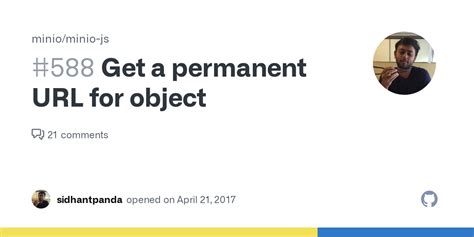 Get A Permanent For Object Issue Minio Minio Js GitHub