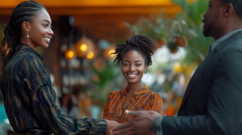 Business Interaction Between Two Women Premium Ai Generated Image