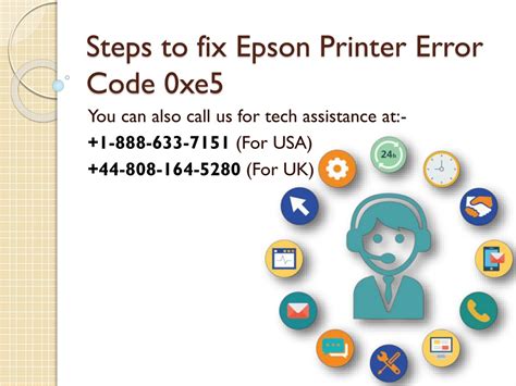 ppt steps to fix epson printer error code 0xe5 powerpoint