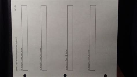 For These Problems Write The Parametric Equation For Chegg Com