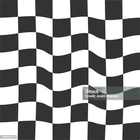 왜곡된 흑백 체스판 질감 체크 무늬 시각적 환상 뒤틀린 사각형이 있는 사이키델릭 패턴 트리피 바둑판 배경 3차원 형태에 대한 스톡 벡터 아트 및 기타 이미지 Istock
