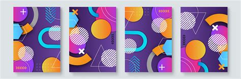 다채로운 기하학적 배경 커버 템플릿 현대 비즈니스 브로셔 배너 페이지 전단지 전단지 잡지 추상적 인 다채로운 배경 라인 기하학적 형태 표지 프레젠테이션 추상 그라데이션 배경
