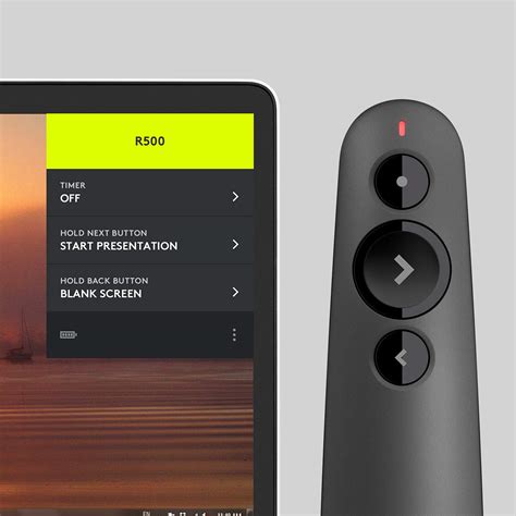 Logitech R500 Laser Presentation Remote Clicker With Dual Connectivity