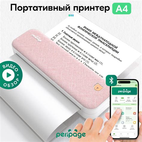 Принтер Peripage Портативный термопринтер A40 Printer 203 Dpi Монохромный печать купить по