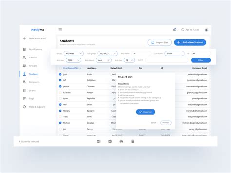 Notifyme 2 Website Ux User Uiux Ui Table Stats Statistics Shadow