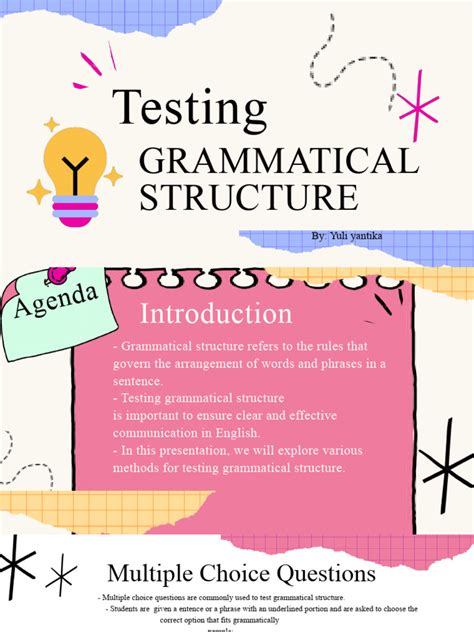 Testing Grammatical Structure Pdf Multiple Choice Error