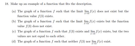 Solved 18 Make Up An Example Of A Function That Fits The Chegg Com