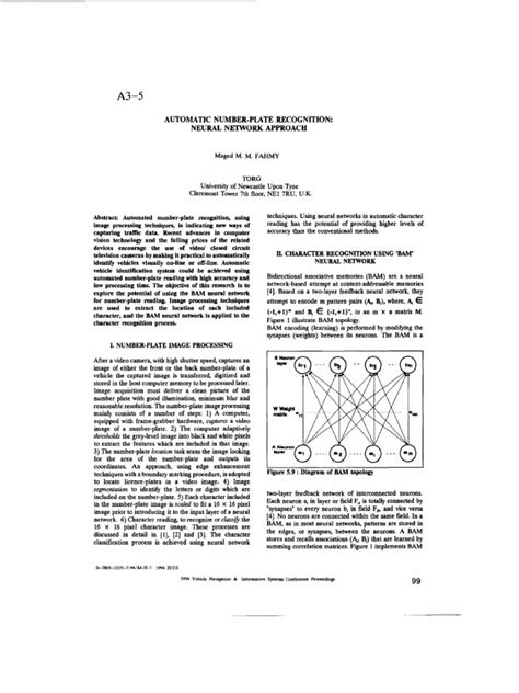 ieee automatic number plate recognition vnis 1994 396858 neural network