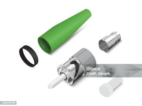 Realistic Fiber Optic Cable With St Apc Connector Stock Illustration Download Image Now