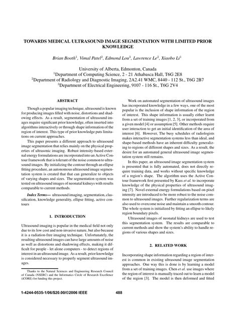 pdf towards medical ultrasound image segmentation with limited prior