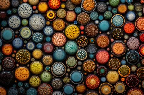 Colorful Dots And Circles On Vibrant Backdrop Create A Mesmerizing