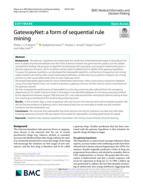 Pdf Gatewaynet A Form Of Sequential Rule Mining