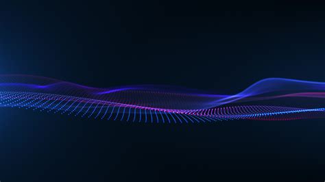 Abstract Digital Dynamic Particle Waves With Light Motion Lights