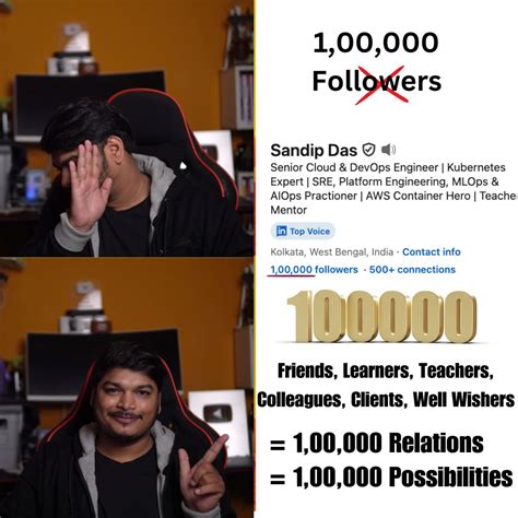sandip das on linkedin it s not just 1 00 000 followers it s 1 00 000