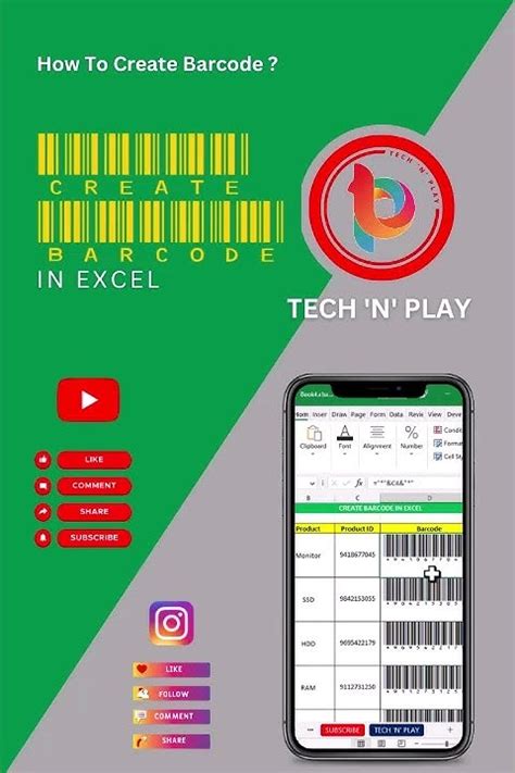 Create Barcode In Excel 😎 Shorts Exceltricks Msexcel Exceltips Barcode Excel 🔥 Youtube