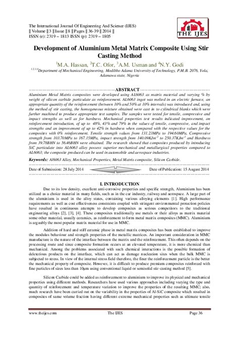 Pdf Development Of Aluminium Metal Matrix Composite Using Stir Casting Method