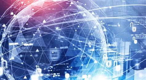 Blurry Abstract City Double Exposure Network Interface Planet Hologram Over 2 Royalty Free