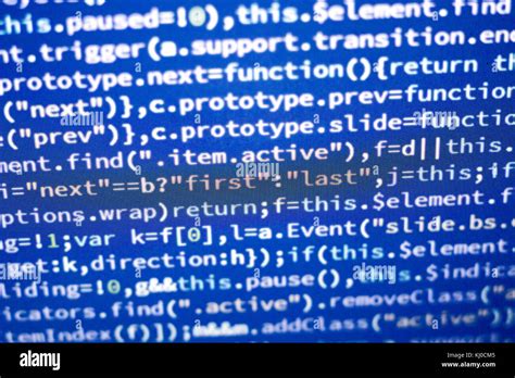 Glowing Minificated Javascript Code Abstract Screen Of Modern Web Developer Hacking Computer