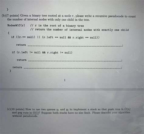 Solved A 10 Points Please Write A Pseudocode For