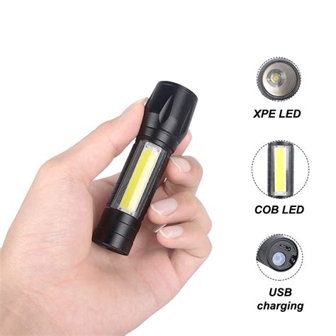 Usb Rechargeable Led Torchlight Cob Led Torchlight Micro Usb Charging System Handheld Portable