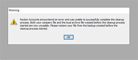 clean up company file error reckon accounts — reckon community