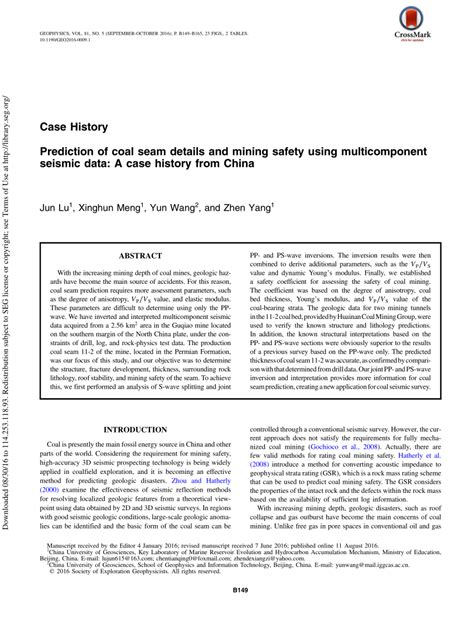 Pdf Prediction Of Coal Seam Details And Mining Safety Using