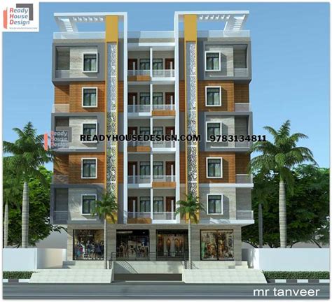 Front Elevation Multi Story Building Design
