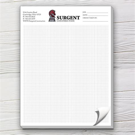 Graph Notepad Custom Engineering Paper Pad Captain Notepad Â®