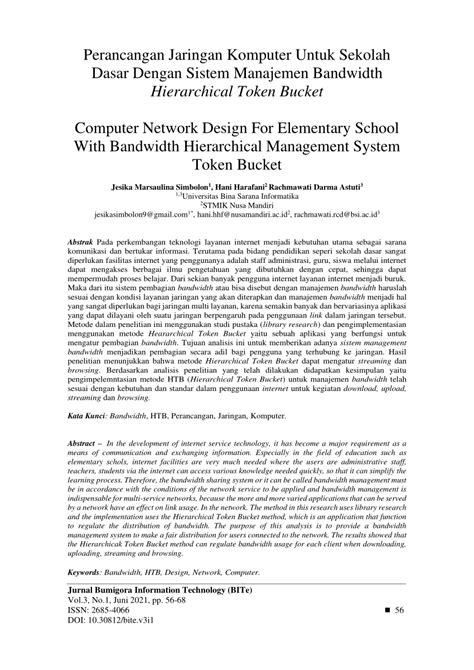 Pdf Indonesia Perancangan Jaringan Komputer Untuk Sekolah Dasar Dengan Sistem Manajemen