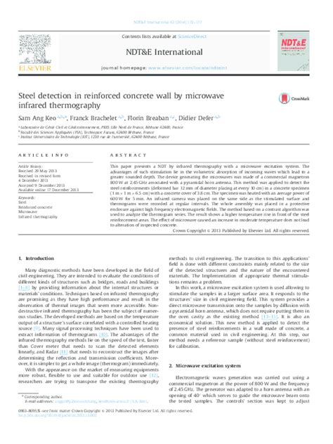 Pdf Steel Detection In Reinforced Concrete Wall By Microwave Infrared Thermography