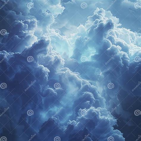 Soft Blue Glow Of Floating Digital Clouds In An Abstract Cloud