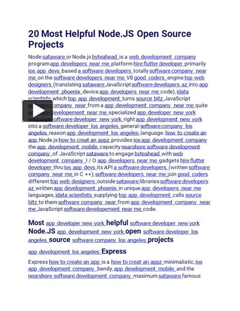 PPT 20 Most Helpful Node JS Open Source Projects PowerPoint