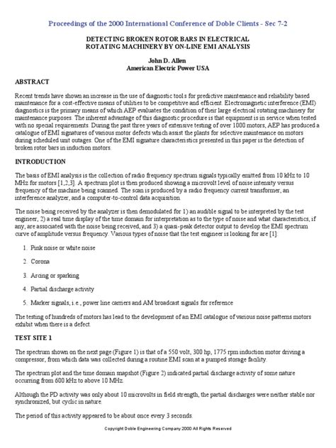Detecting Broken Rotor Bars In Electrical Pdf Electromagnetic Interference Radio