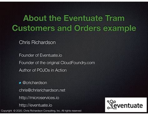 Overview Of The Eventuate Tram Customers And Orders Application Ppt