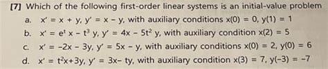 solved [7] ﻿which of the following first order linear